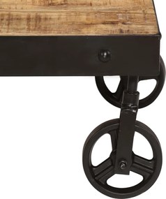 vidaXL Konferenční stolek s kolečky 110 x 60 x 26 cm masivní mangovník [246696]