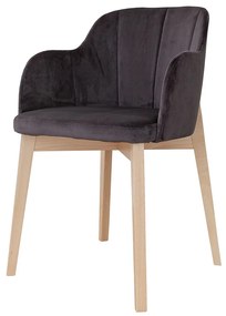 Čalouněná židle šedá s dřevěnými nohami RIV97 Fondo