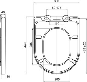 Mereo Mereo, WC závěsné kapotované, tiché splachování, RIMLESS, 495x360x370, keramické, vč. sedátka CSS115SN, VSD82T2