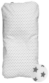 Hnízdo pro miminko péřové-podložka - bavlněné plátno - hvězdička šedá / bílá