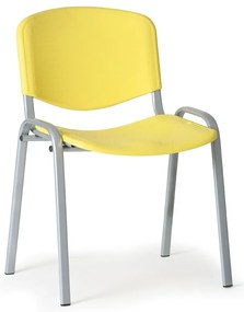 Plastová židle ISO - šedé nohy, žlutá