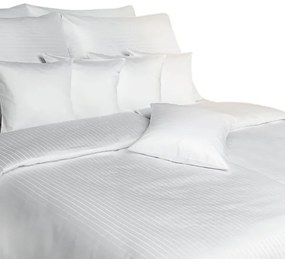 Dadka Povlečení atlas grádl Polycotton bílý pruh  140x220, 70x90 cm