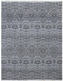 Diamond Carpets India, Ručně vázaný kusový koberec Diamond DC-EKT L silver/black, 180x275, šedá, chodba / předsíň