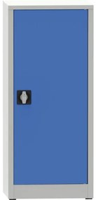 Dílenská policová skříň na nářadí KOVONA, 2 police, svařovaná, 508 x 500 x 1150 mm, šedá / modrá