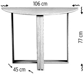 Stůl MIDDLE 77x106 cm bílá