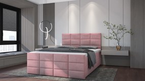 SFAB Kontinentální čalouněná postel POSITANO (180x200 cm) Látka Velutto: Velutto 14 - Růžová