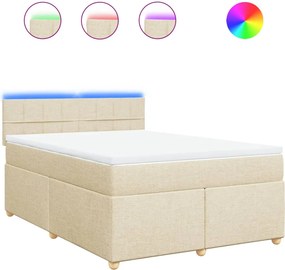 Box spring postel s matrací krémová 160x200 cm textil 3289036