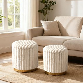 Costway Moderní osmanský set 2 er 32 L + 21 L kulatá stolička s potahem