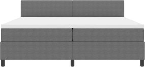 Postel s boxspringem s čelo Světle šedá a bílá 200 x 200 cm 3337527
