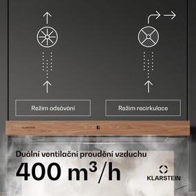 Klarstein ZenFusion digestoř, průtok vzduchu 400 m³/h, EEK A, odsávání/recirkulace, 3 úrovně, tichá