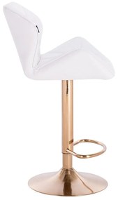 Barová židle MILANO - bílá na zlaté podstavě