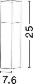 NV 71371102 Venkovní sloupkové svítidlo STICK tmavě šedý hliník bílý akryl E27 1x12W 220-240V IP54 bez žárovky - NOVA LUCE