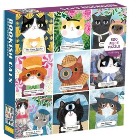 Mudpuppy Puzzle Bookish Cats 500 dílků