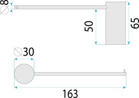 Rea Solo, nástěnný držák na toaletní papír 64105, měděná matná, REA-84207