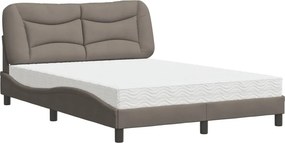 Postel s matrací Hvar taupe 140 x 200 cm textil 3208538