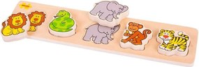 Dřevěné vkládací puzzle - safari