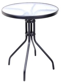 ROJAPLAST Zahradní stůl - ZWT-03, 60x60 cm, kovový/skleněný
