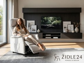 Elektrické polohovací TV křeslo NORMAN - béžová látka
