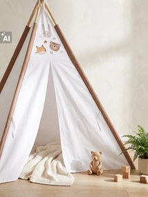 Sinsay - Dětské teepee s potiskem lesních zvířat - bílá