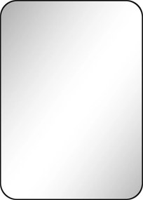 HOMCOM Koupelnové zrcadlo, nástěnné zrcadlo s fólií proti střepům, kovový rám, koupelna, 50 x 70 cm, černá