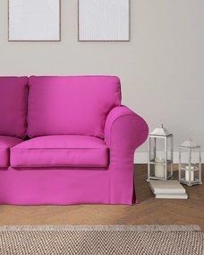 Potah na pohovku IKEA Ektorp 2-místná rozkládací  NOVÝ MODEL 2012 barva růžová látka pletený vzor
