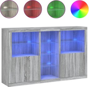 Příborník s LED osvětlením šedý sonoma 162 x 37 x 100 cm 3209175
