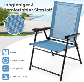 Costway Plážová lehátka Sada 2 skládacích terasových židlí – 65 × 60 × 93 cm