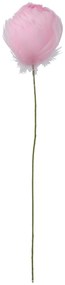 Dekorace růžová květina tulipán z peříček  - Ø12*38cm