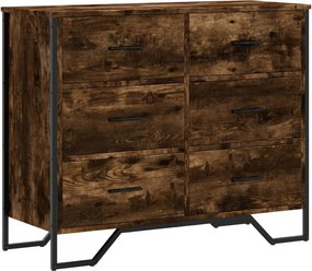 Komoda kouřový dub 91 x 35,5 x 74,5 cm kompozitní dřevo 3295304