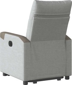 Zvedací polohovací křeslo obláčkově šedé textil 3324089