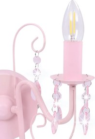 Nástěnná lampa s korálky růžová 2 x žárovka E14 281592