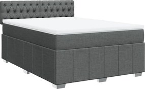 Box spring postel s matrací tmavě šedá 160x200 cm textil 3289427