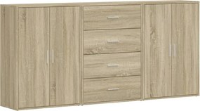 Příborníky 3 ks dub sonoma 60 x 31 x 84 cm kompozitní dřevo 3276576