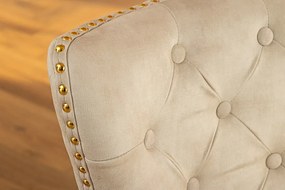 Designová židle Queen Lví hlava béžový samet