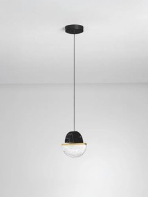 Černé kovové LED stmívatelné závěsné svítidlo ø 16 cm Dorin – Nova Luce
