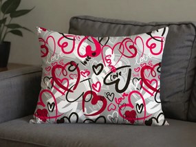 Polybavlněný povlak na polštář STREET LOVE POLY 70x90 cm, šedý