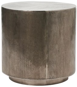 OnaDnes -20% House Doctor Stříbrný hliníkový kulatý odkládací stolek Rota 50 cm