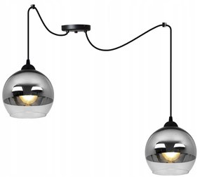 Závěsné svítidlo Bergen Spider, 2x chromové/transparentní skleněné stínítko (fi 15cm)