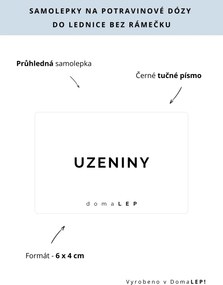 UZENINY - Samolepka na dózy do lednice, 6 x 4 cm