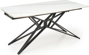Rozkládací jídelní stůl Alfredo 160/240 cm bílý mramor/černý