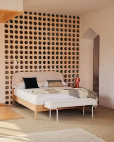 Dvoulůžková postel tavia 180 x 200 cm přírodní MUZZA
