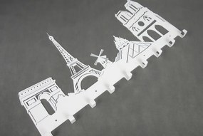 Kovový nástěnný věšák Paříž 70x38cm různé barvy Barva: Bílá