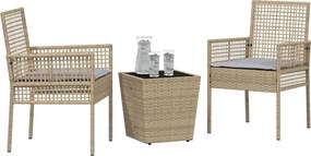 Zahradní bistro set 3 ks Béžová polyratan 3334958
