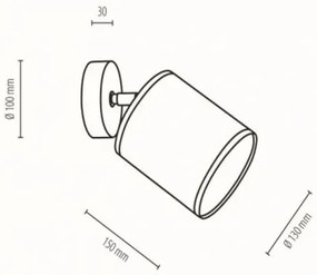 Spot-Light 56792104 - Nástěnné bodové svítidlo JUTE 1xE27/25W/230V