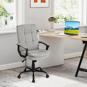 Costway Ergonomická kancelářská židle s područkami a kolečky Výškově