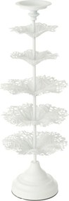 Bílý kovový svícen ve tvaru stromku Tree Flower M – 22*22*62 cm