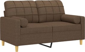 2místná pohovka s polštáři hnědá 120 cm textil 3200777