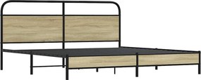 Kovový rám postele bez matrace dub sonoma 183 x 213 cm 3318685