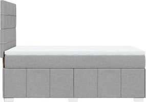 Box spring postel s matrací světle šedá 90x200 cm textil 3293851