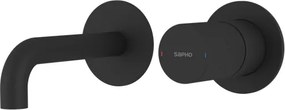 Sapho Sapho, ULTRATAP 2-prvková podomítková umyvadlová baterie, hubice 16cm, černá mat, UT118TB